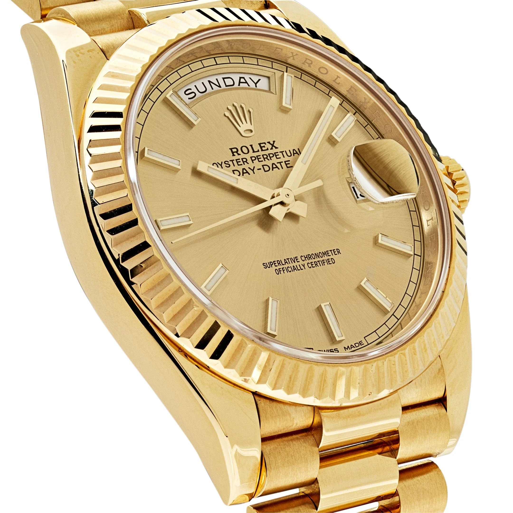 Rolex President Day-Date 40mm Yellow Gold Diamond Mens Watch 228238 ...