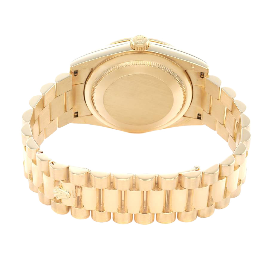Rolex President Day-Date 36mm Yellow Gold Diamond Bezel Mens Watch ...