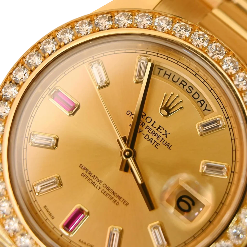 Rolex President Day-date II 41mm 218348 18k Yellow Gold Baguette ...